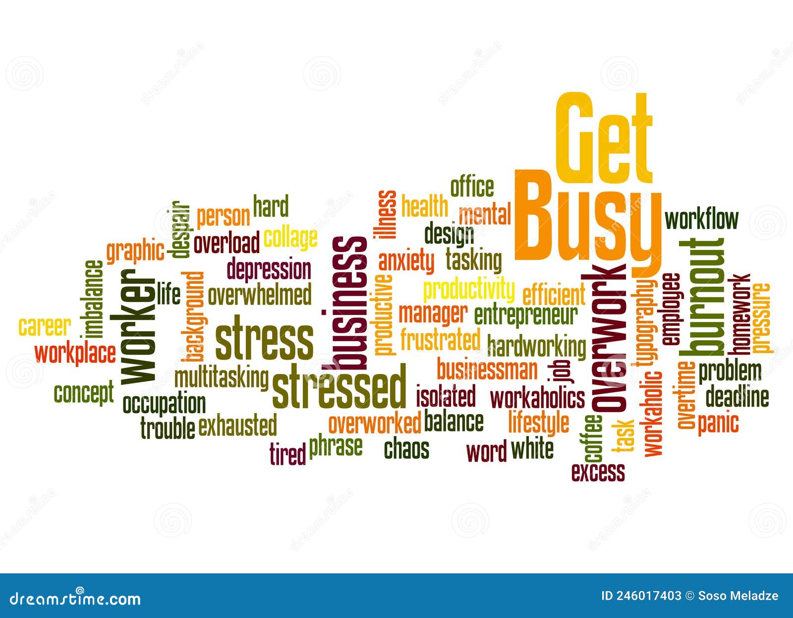Word Cloud with GET BUSY Concept Create with Text only Stock ...