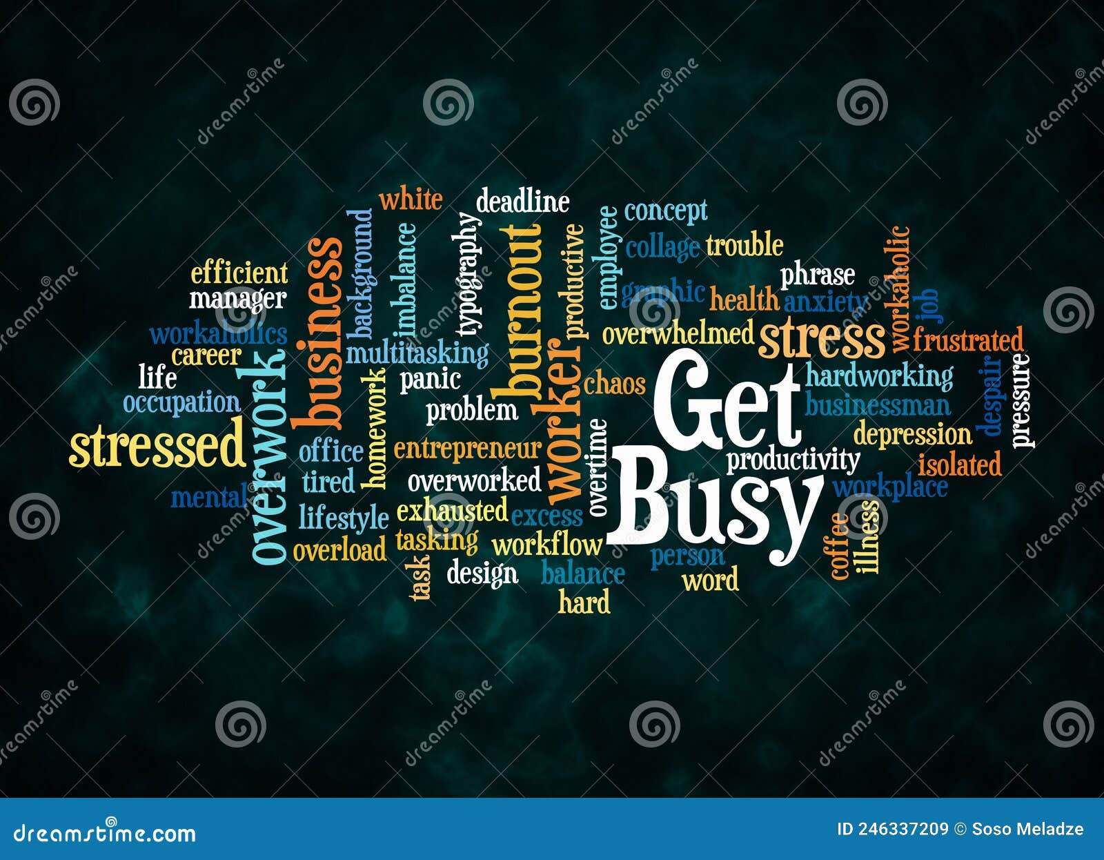 Word Cloud with GET BUSY Concept Create with Text only Stock ...