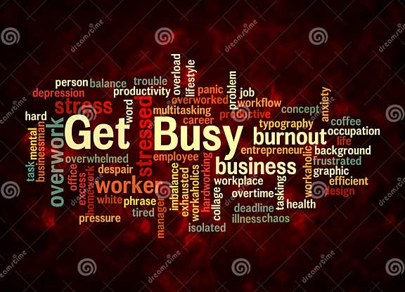 Word Cloud with GET BUSY Concept Create with Text only Stock ...