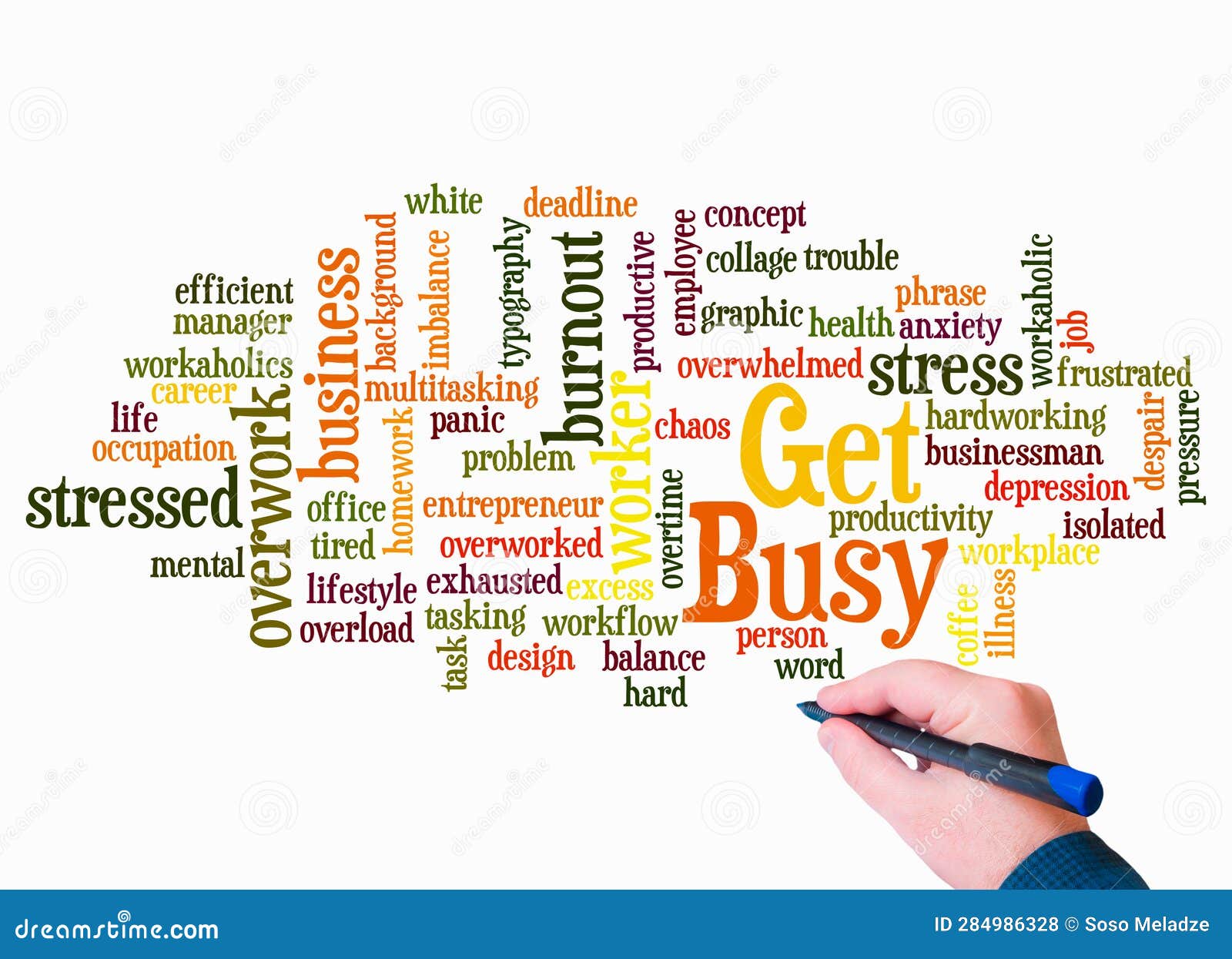 Word Cloud with GET BUSY Concept Create with Text only Stock Photo ...