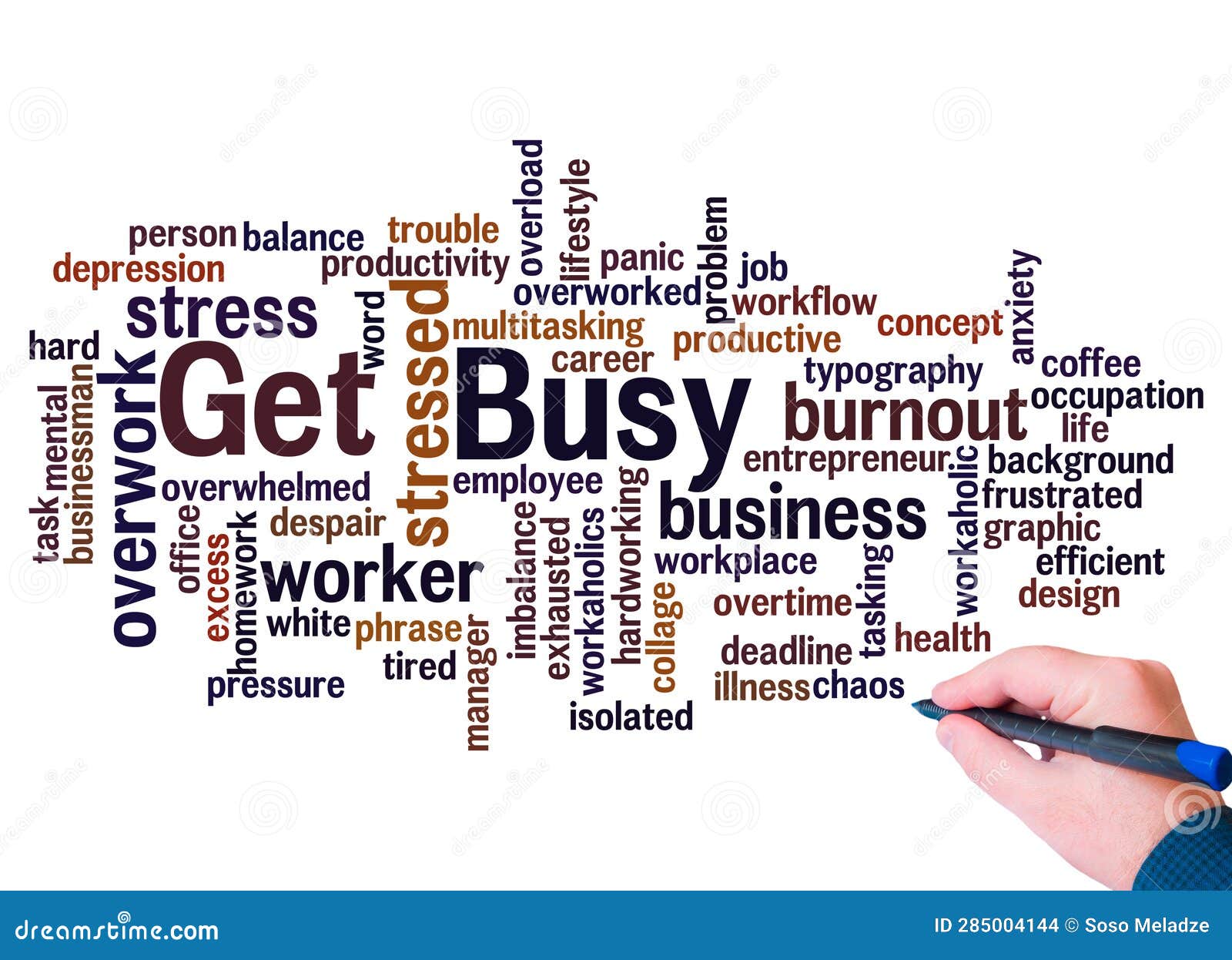 Word Cloud with GET BUSY Concept Create with Text only Stock Photo ...