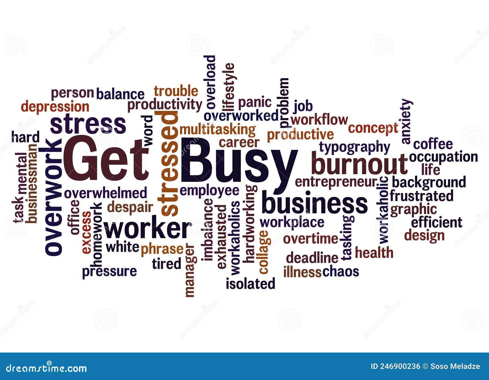 Word Cloud with GET BUSY Concept Create with Text only Stock ...