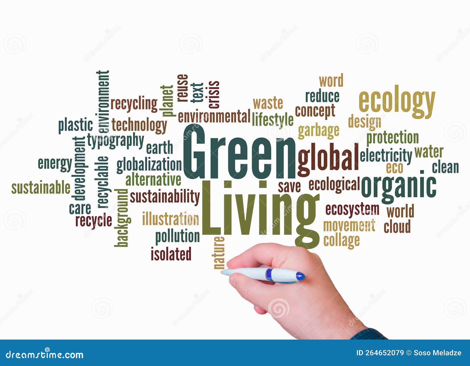 Word Cloud with GREEN LIVING Concept Create with Text only Stock Image ...