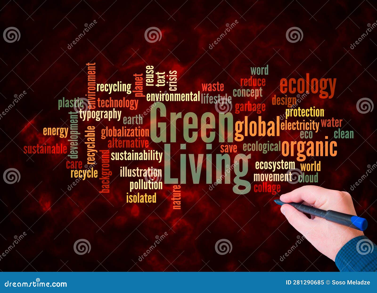 Word Cloud with GREEN LIVING Concept Create with Text only Stock Image ...