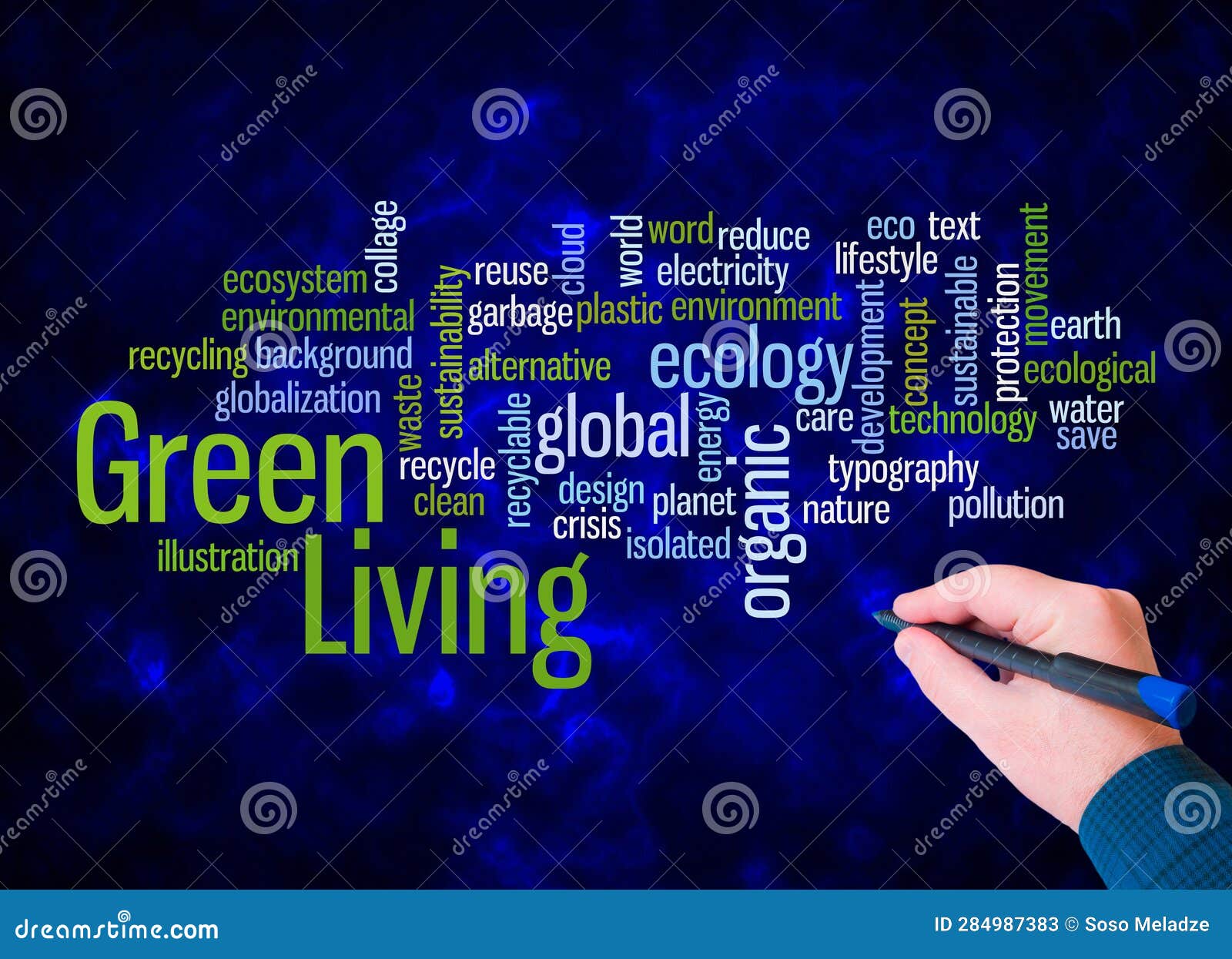 Word Cloud with GREEN LIVING Concept Create with Text only Stock Image ...