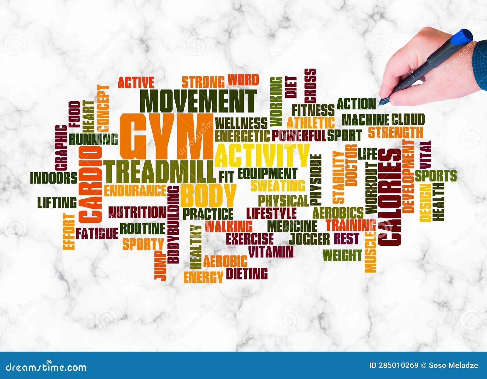 Word Cloud with GYM Concept Create with Text only Stock Illustration ...