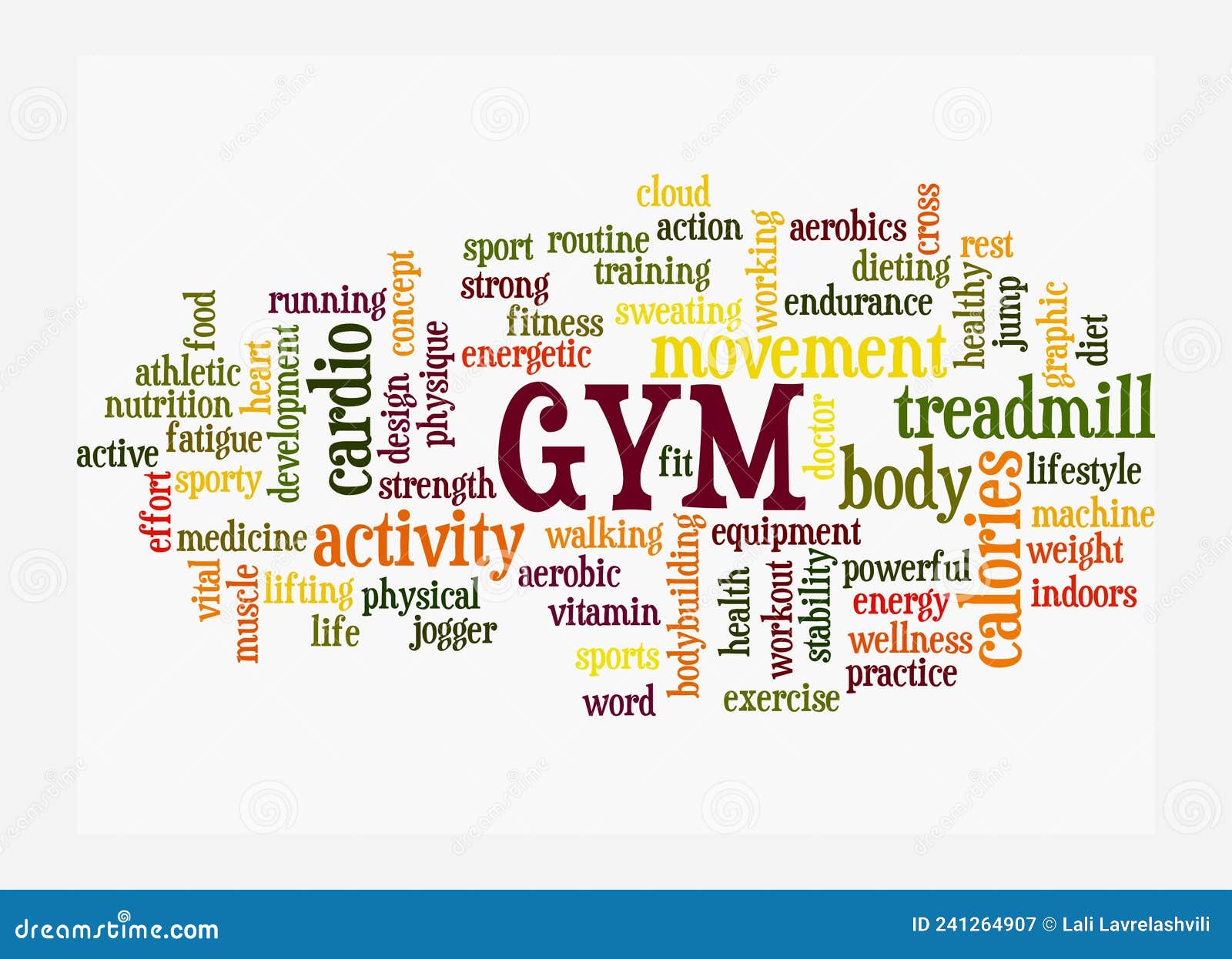 Word Cloud with GYM Concept, Isolated on a White Background Stock ...