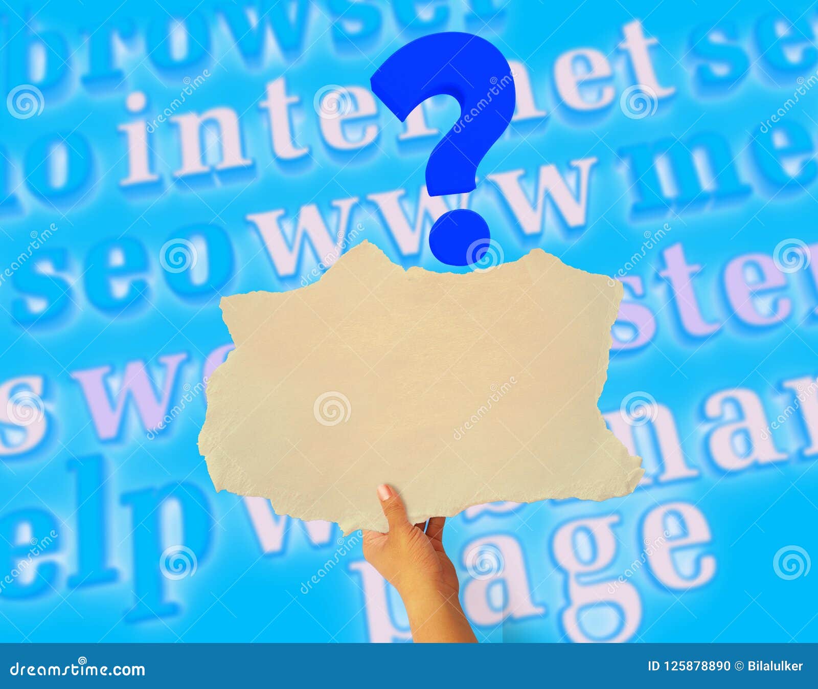 Word Cloud, Hands Holding Blank Paper Stock Photo - Image of graphic ...