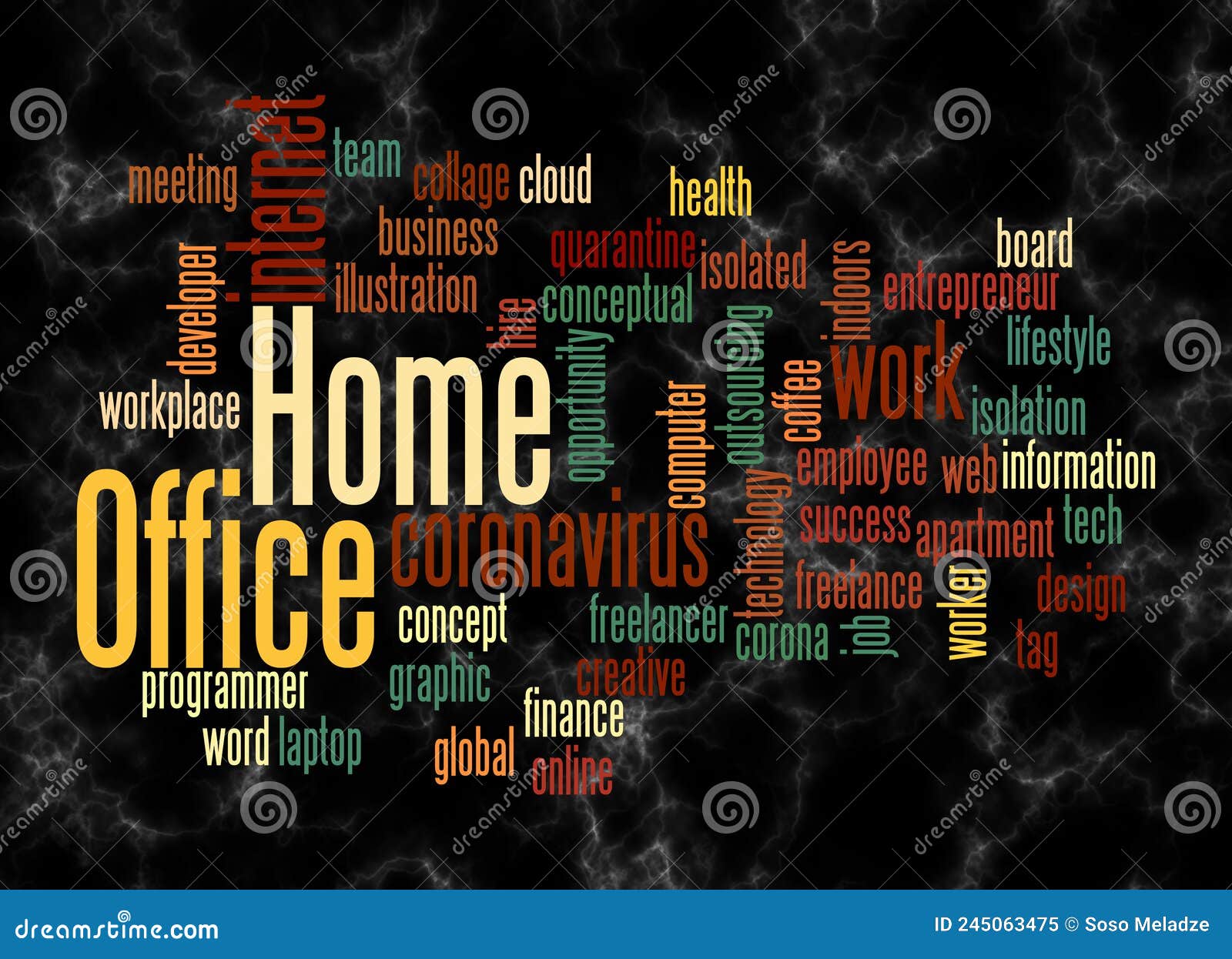 Word Cloud with HOME OFFICE Concept Create with Text only Stock ...