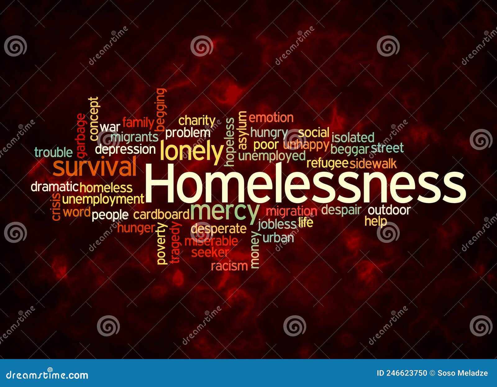 Word Cloud with HOMELESSNESS Concept Create with Text only Stock ...