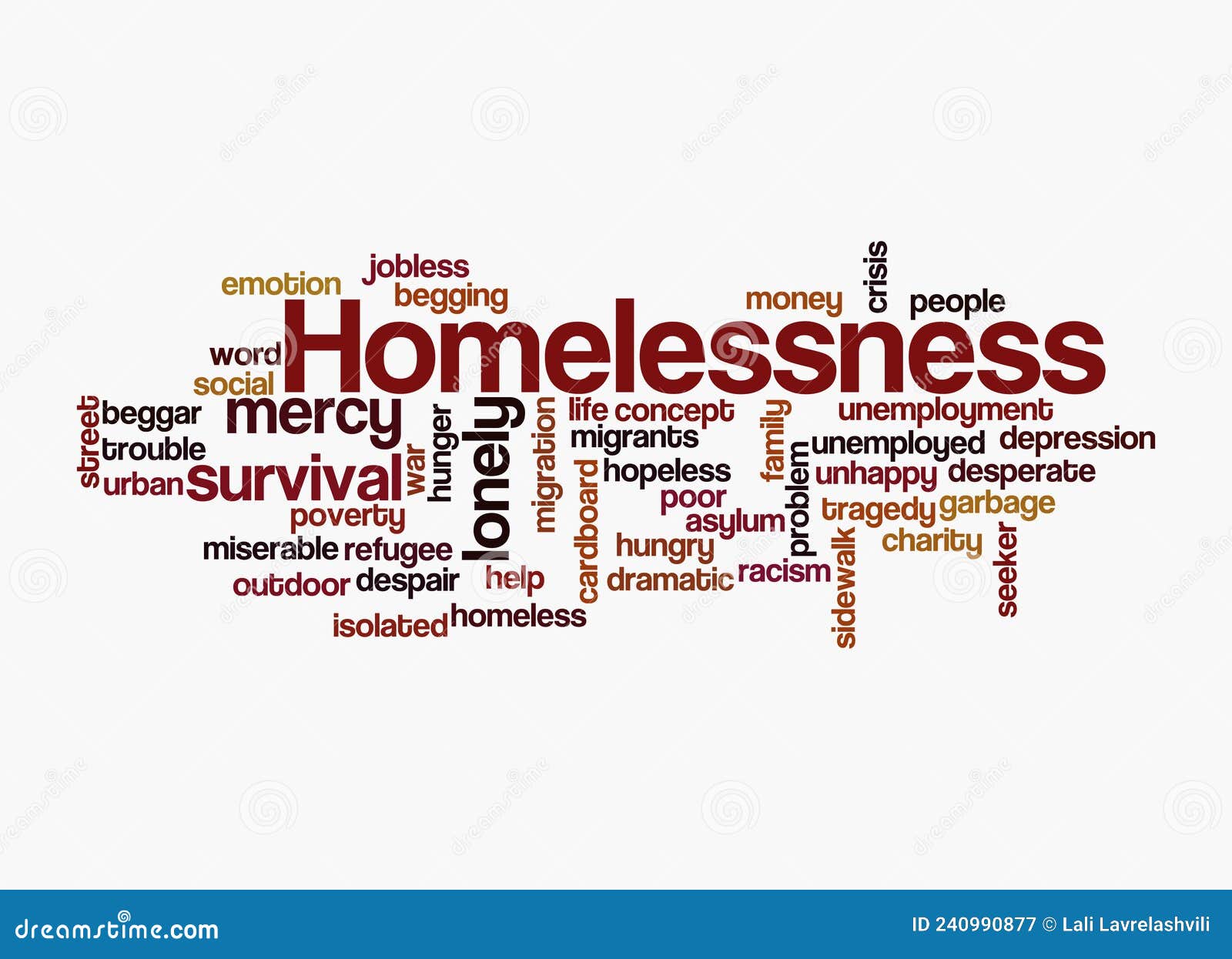 Word Cloud with HOMELESSNESS Concept, Isolated on a White Background ...