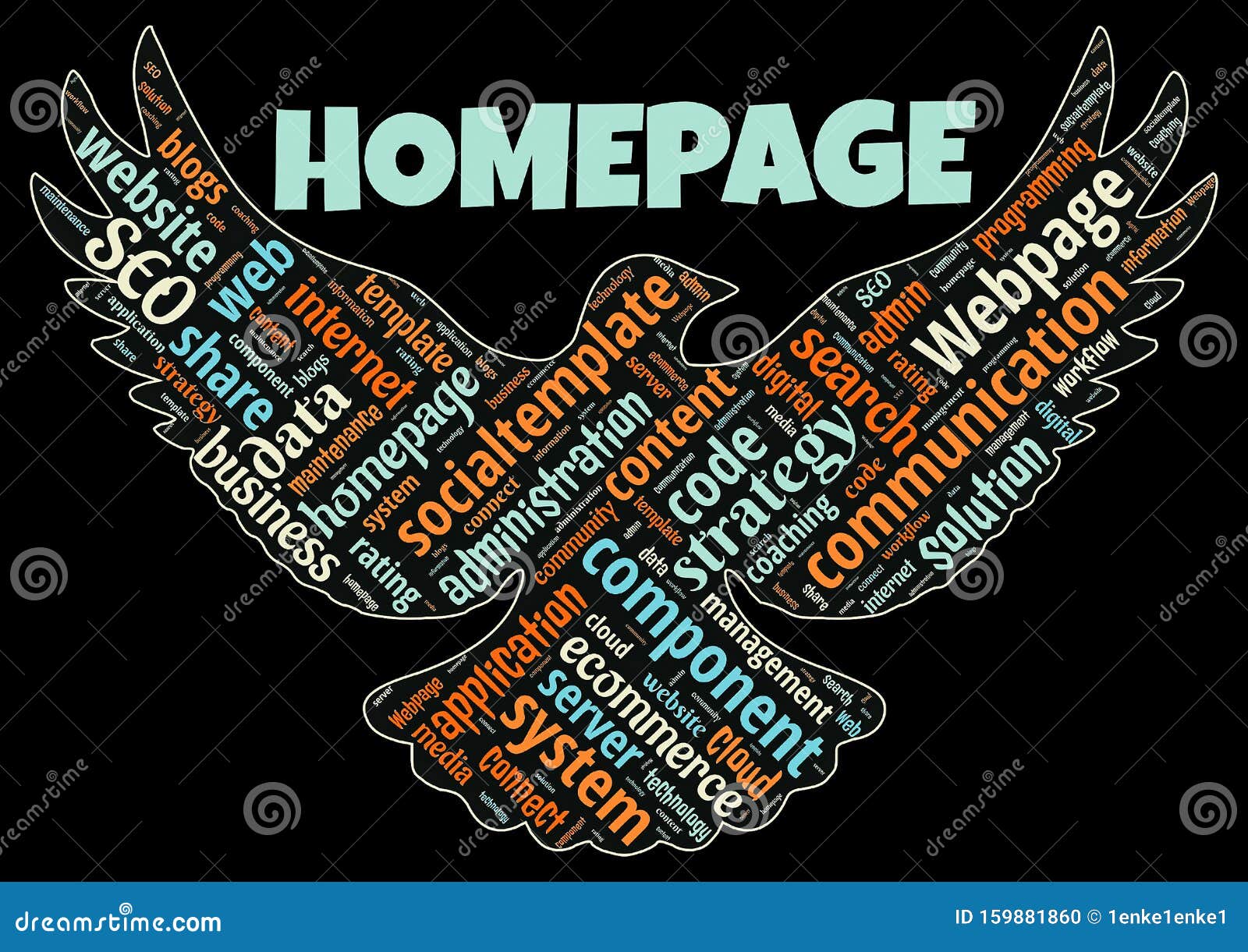 Word cloud of homepage stock illustration. Illustration of cloud ...