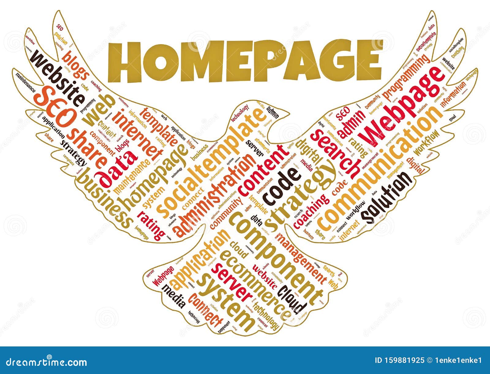 Word cloud of homepage stock illustration. Illustration of digital ...