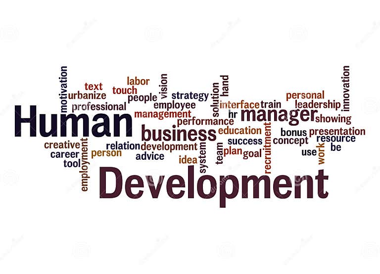 Word Cloud with HUMAN DEVELOPMENT Concept Stock Illustration ...