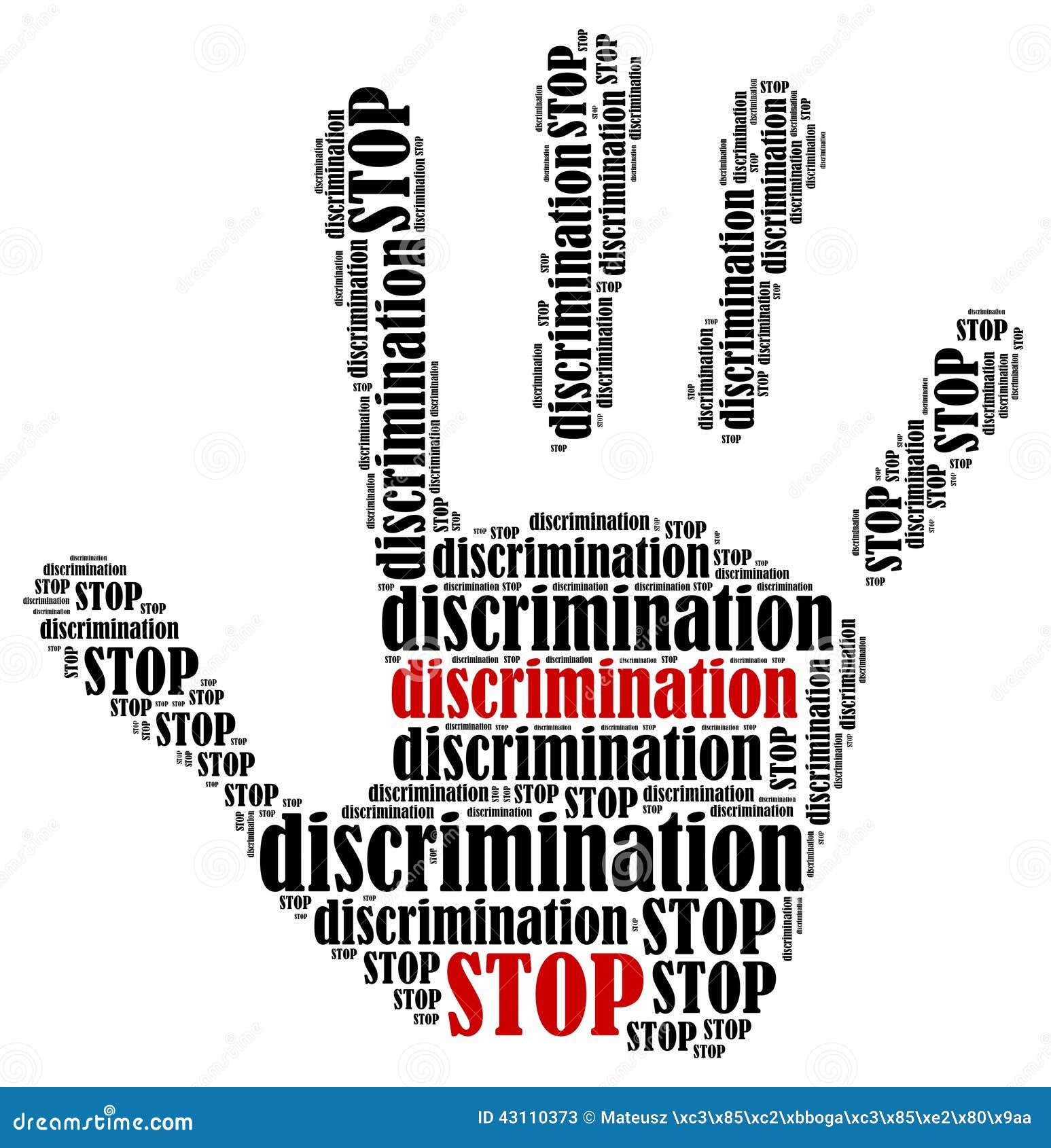 Word Cloud Illustration in Shape of Hand Print Showing Protest. Stock ...
