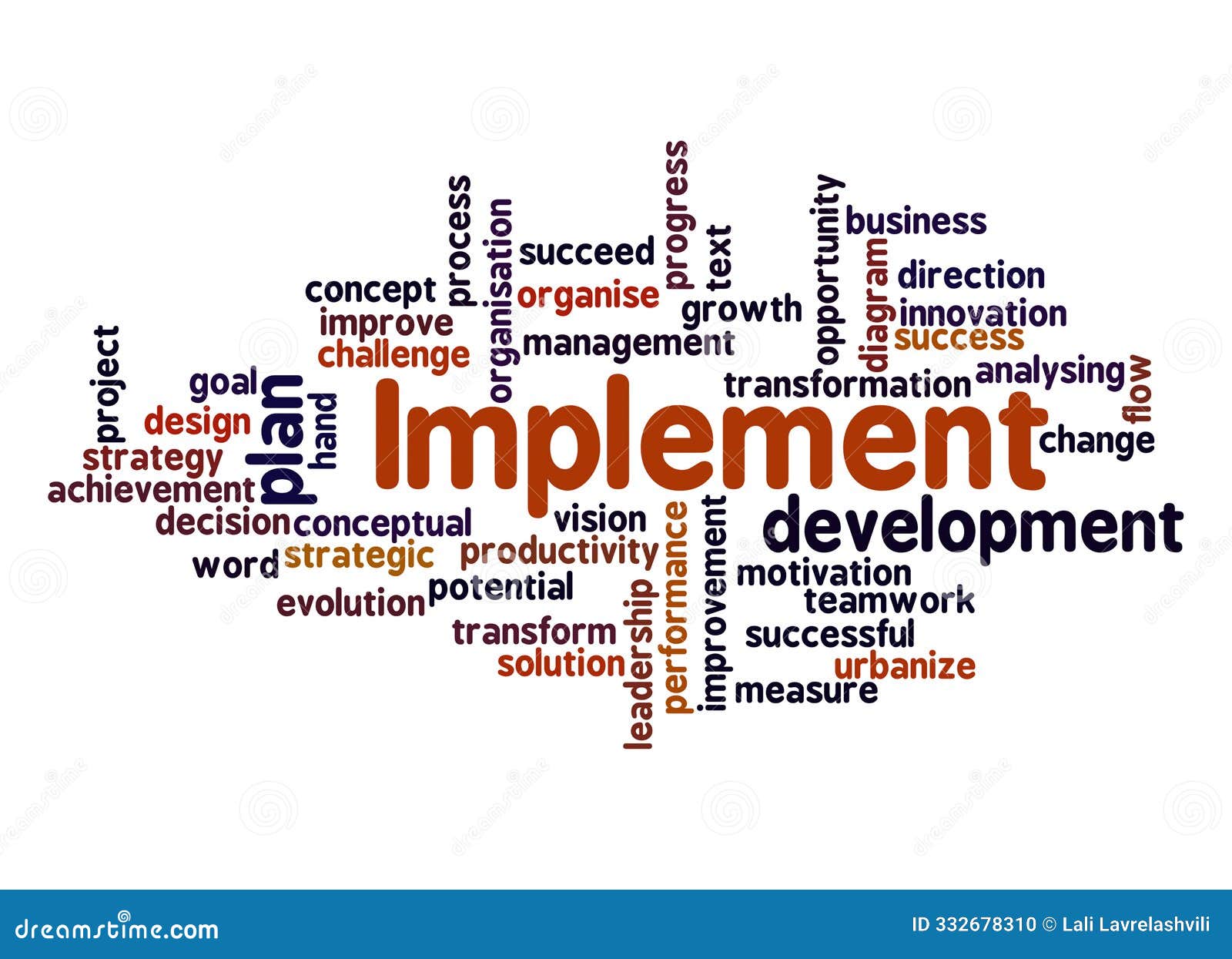 Word Cloud with IMPLEMENT Concept Stock Illustration - Illustration of ...
