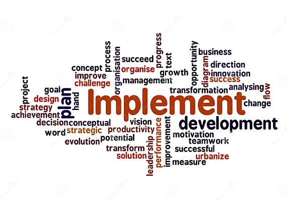 Word Cloud with IMPLEMENT Concept Stock Illustration - Illustration of ...
