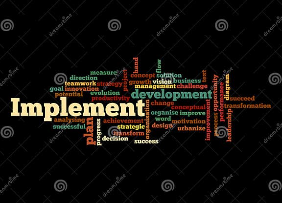 Word Cloud with IMPLEMENT Concept Stock Image - Image of innovation ...