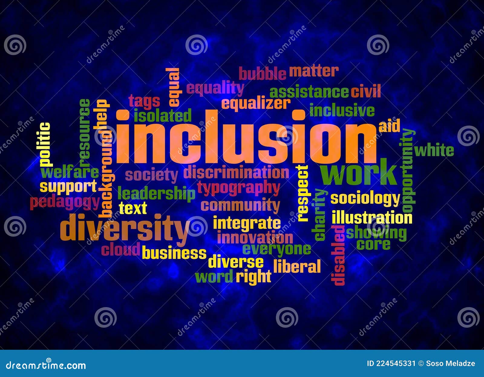 Word Cloud with INCLUSION Concept Create with Text only Stock ...