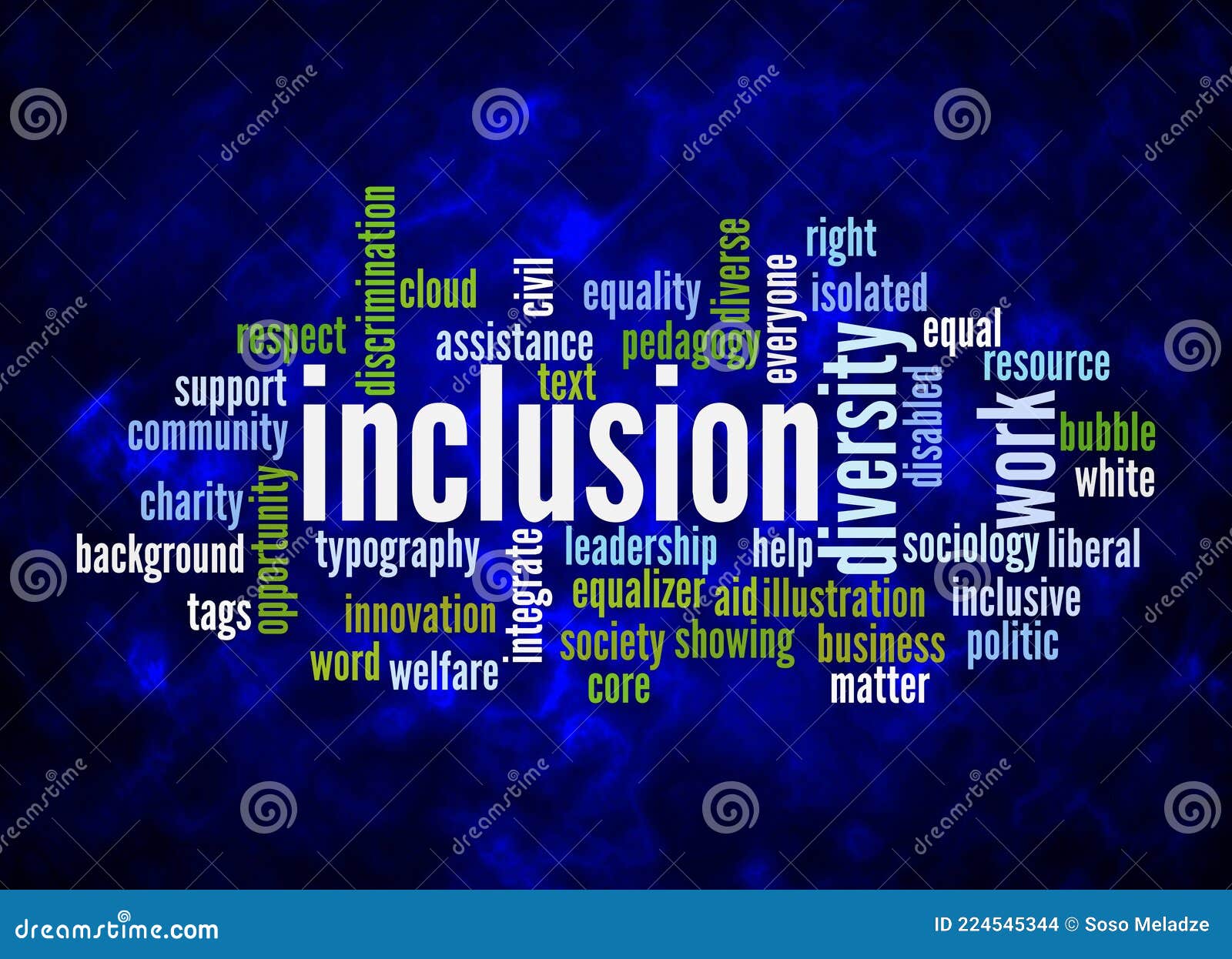 Word Cloud with INCLUSION Concept Create with Text only Stock ...