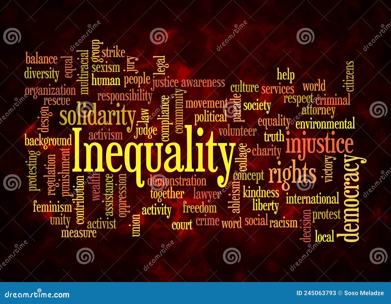 Word Cloud with INEQUALITY Concept Create with Text only Stock ...