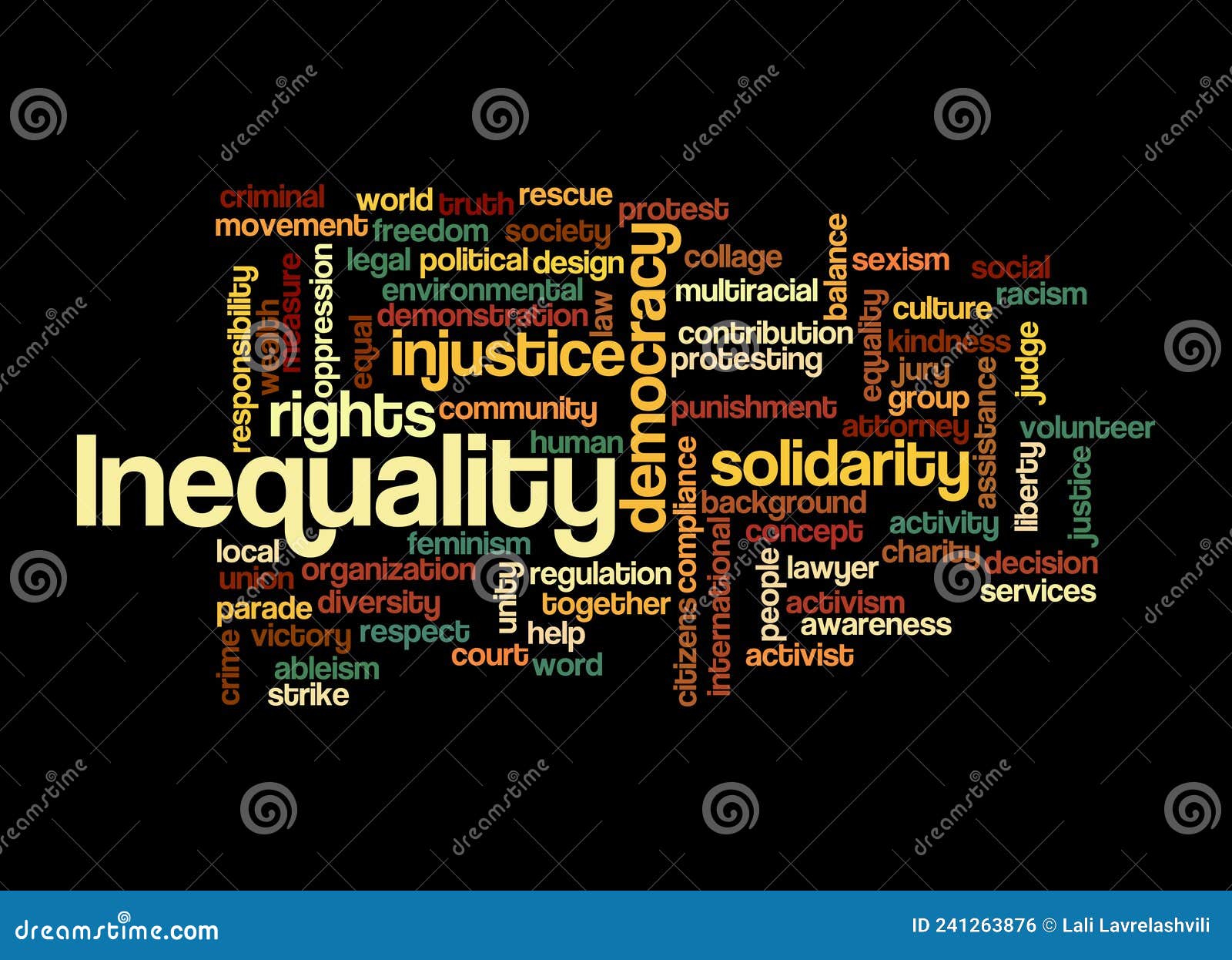 Word Cloud with INEQUALITY Concept, Isolated on a Black Background ...
