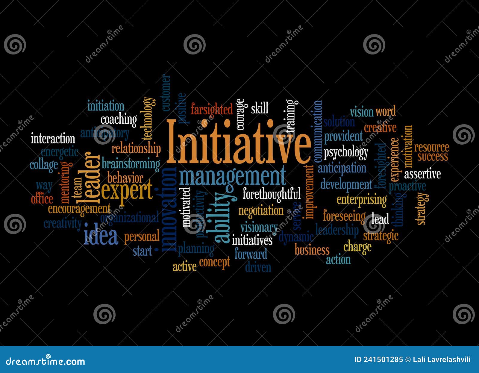 Word Cloud with INITIATIVE Concept, Isolated on a Black Background ...