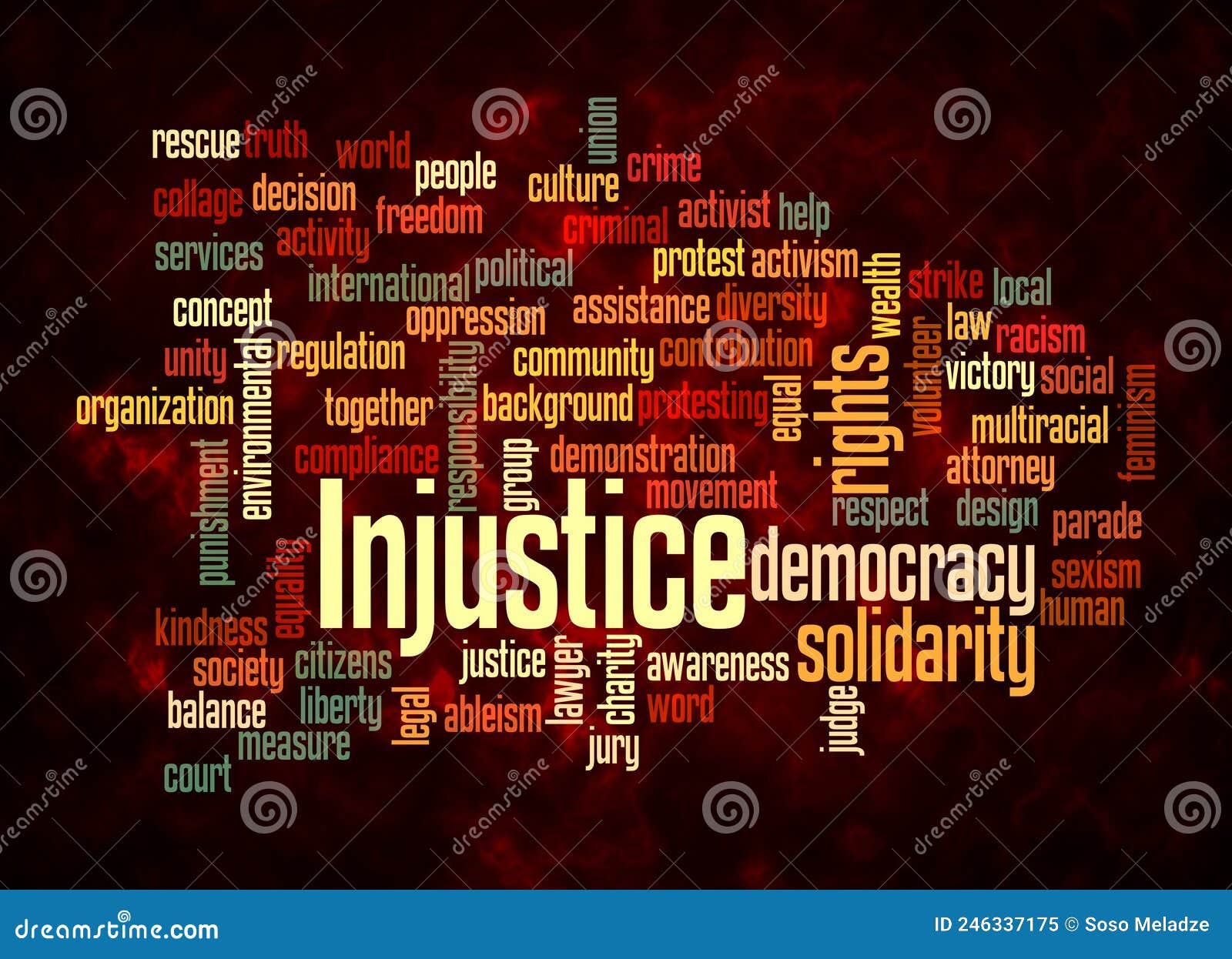 Word Cloud with INJUSTICE Concept Create with Text only Stock ...