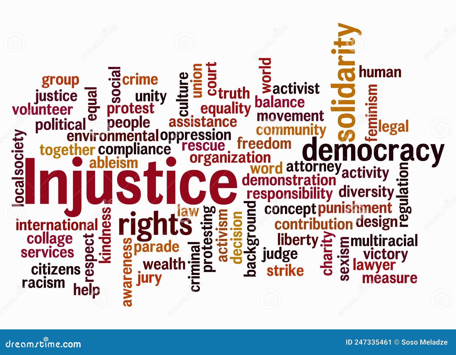 Word Cloud with INJUSTICE Concept Create with Text only Stock ...