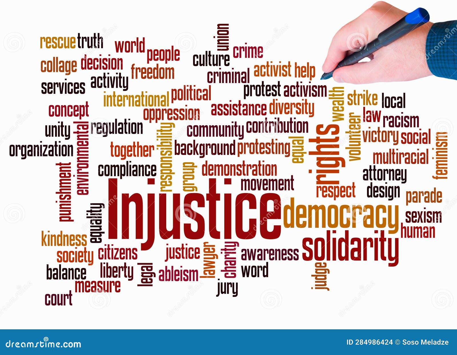 Word Cloud with INJUSTICE Concept Create with Text only Stock Photo ...