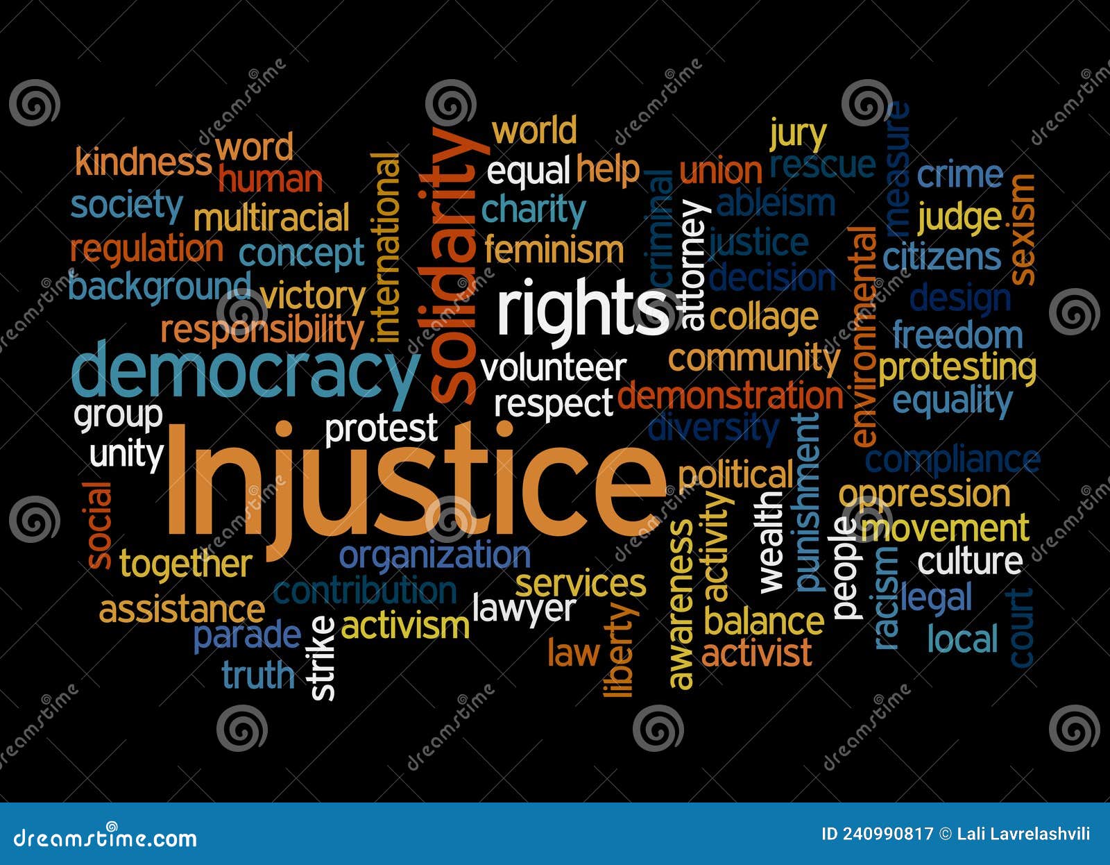 Word Cloud With INJUSTICE Concept, Isolated On A Black Background Stock ... Word Cloud With INJUSTICE Concept, Isolated On A Black Background Stock ...