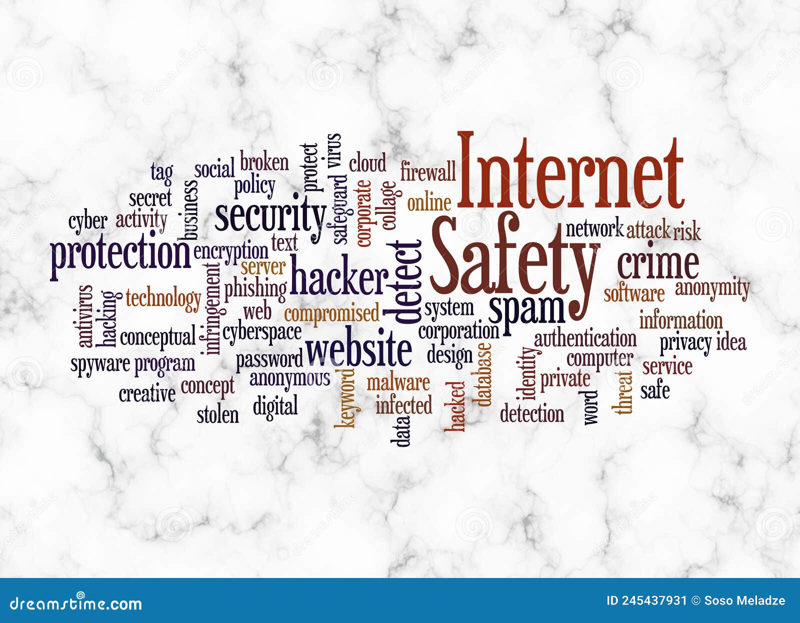 Word Cloud with INTERNET SAFETY Concept Create with Text only Stock ...