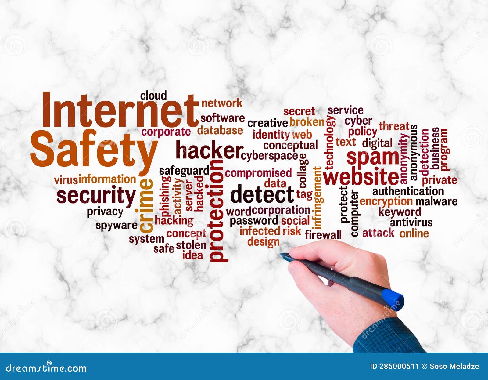 Word Cloud with INTERNET SAFETY Concept Create with Text only Stock ...