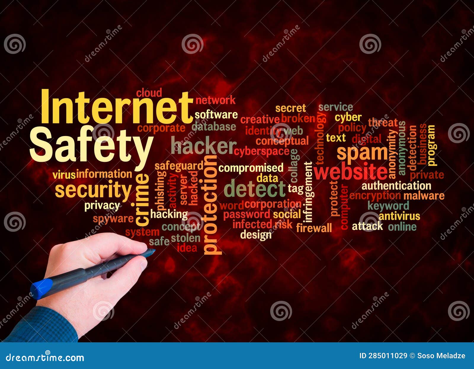 Word Cloud with INTERNET SAFETY Concept Create with Text only Stock ...
