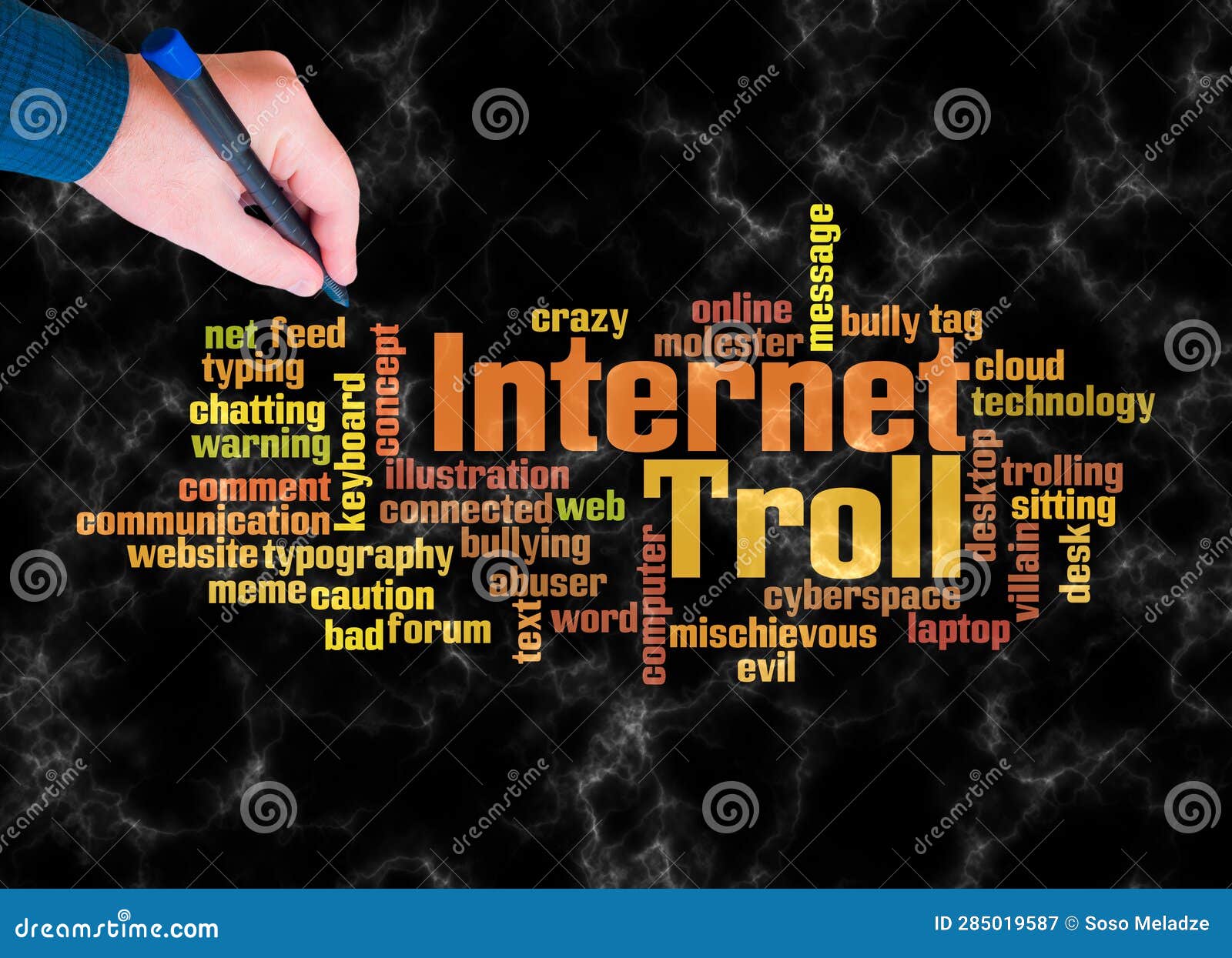Word Cloud with INTERNET TROLL Concept Create with Text only Stock ...