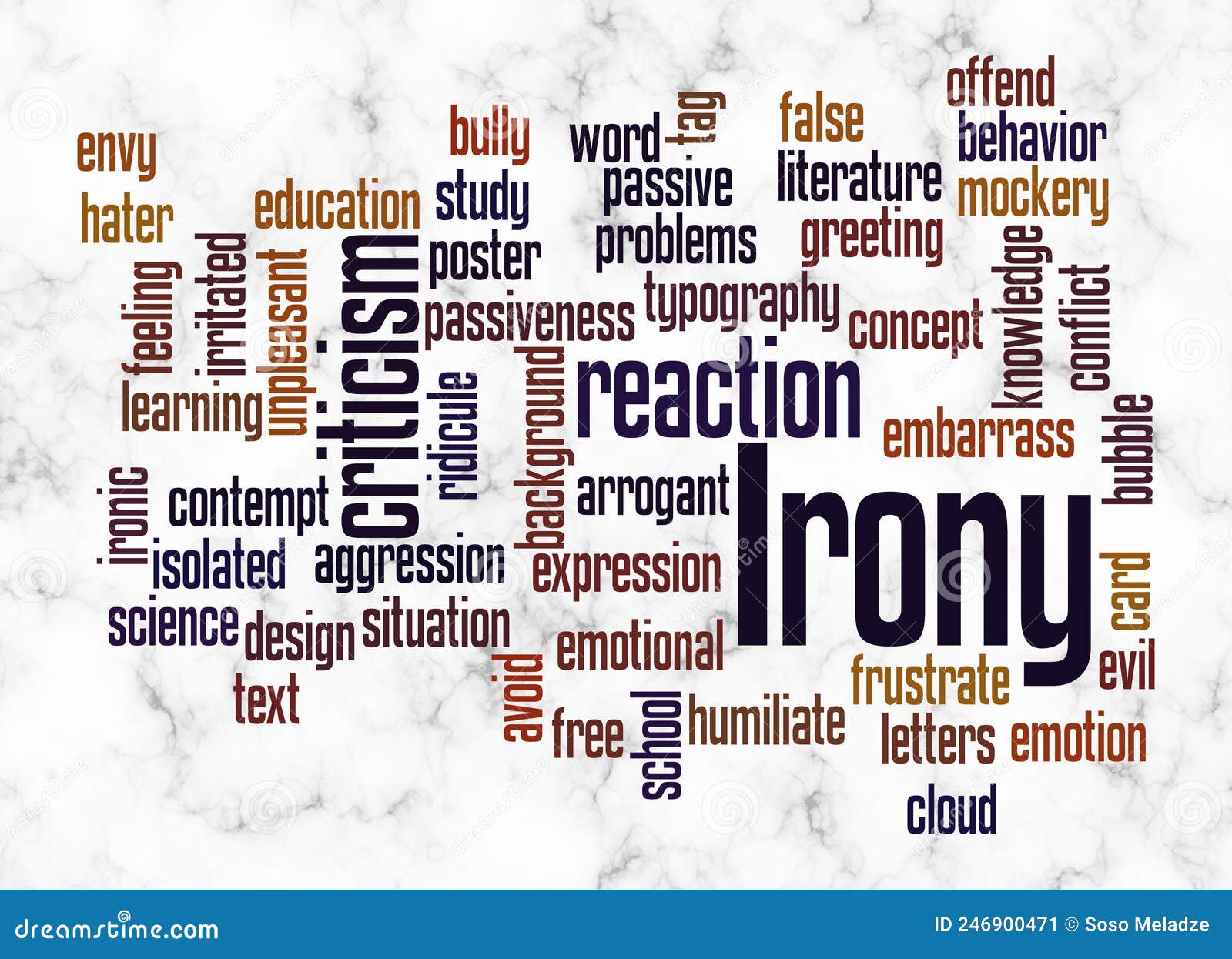 Word Cloud with IRONY Concept Create with Text only Stock Illustration ...