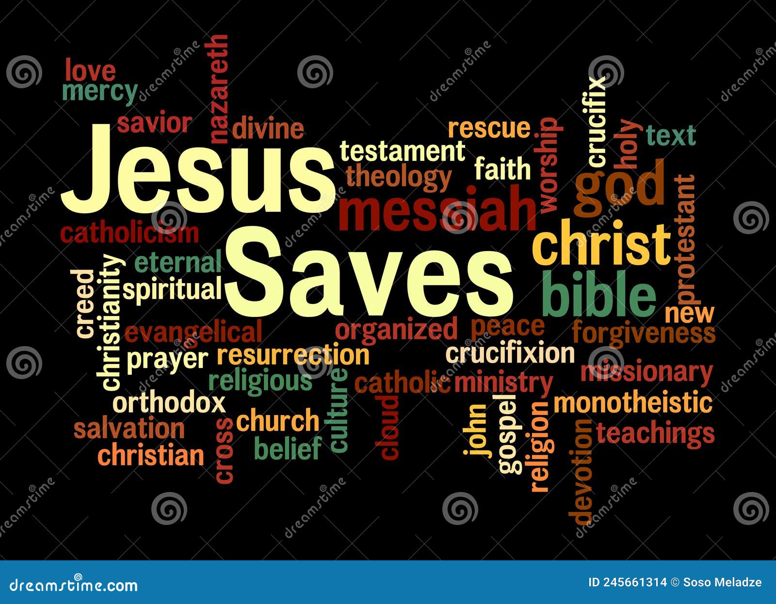 Word Cloud with JESUS SAVES Concept Create with Text only Stock ...