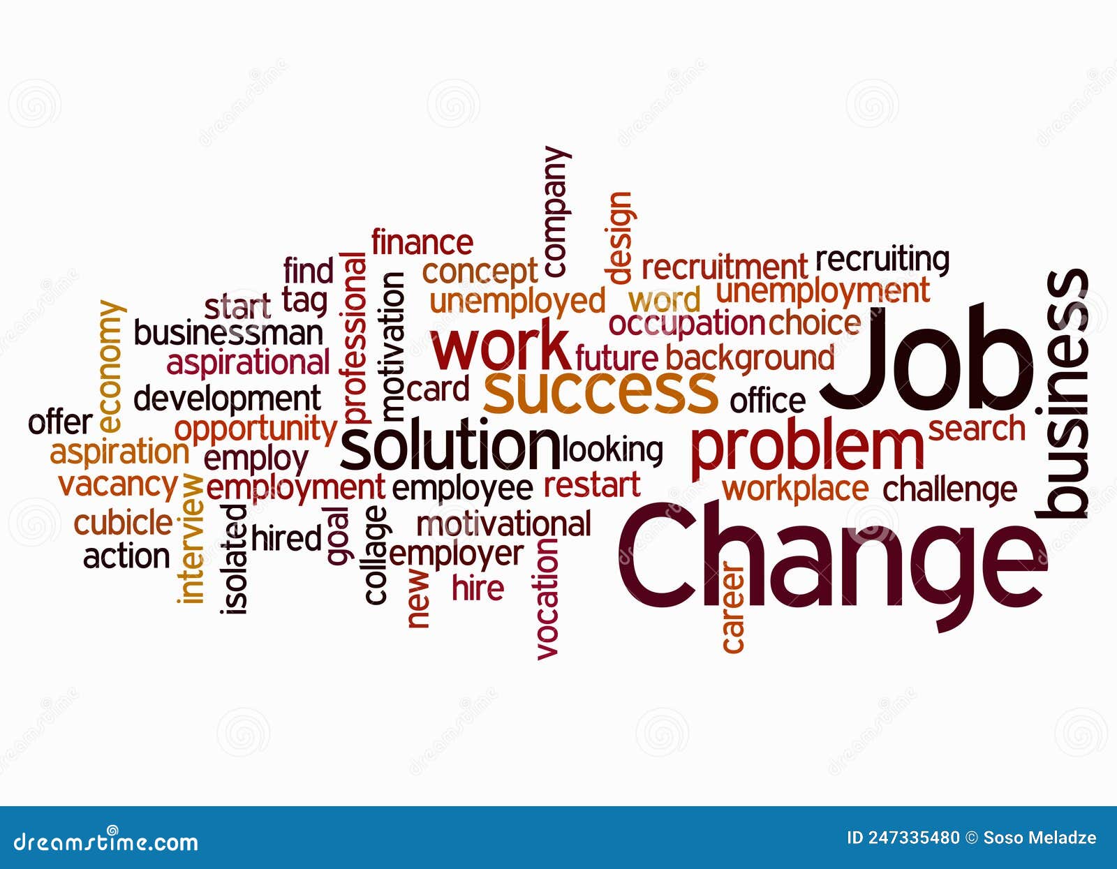 Word Cloud with JOB CHANGE Concept Create with Text only Stock ...