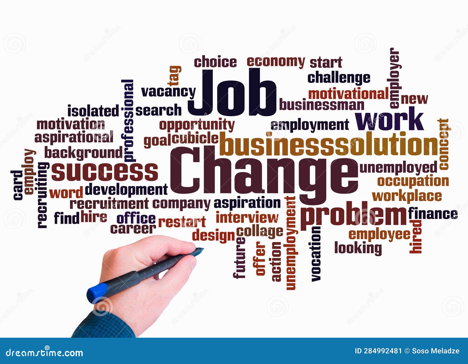 Word Cloud with JOB CHANGE Concept Create with Text only Stock Image ...