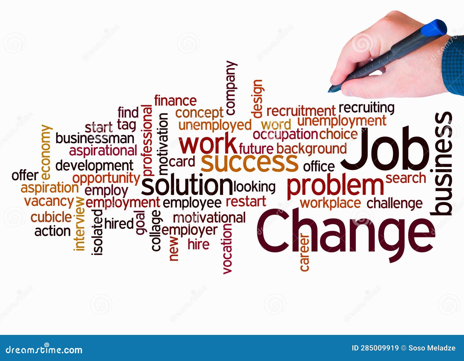 Word Cloud with JOB CHANGE Concept Create with Text only Stock Image ...