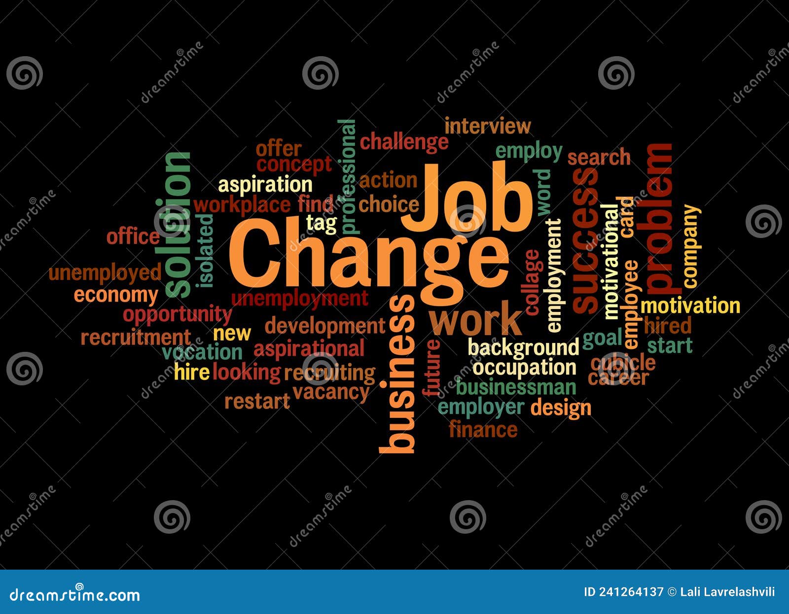 Word Cloud with JOB CHANGE Concept, Isolated on a Black Background ...