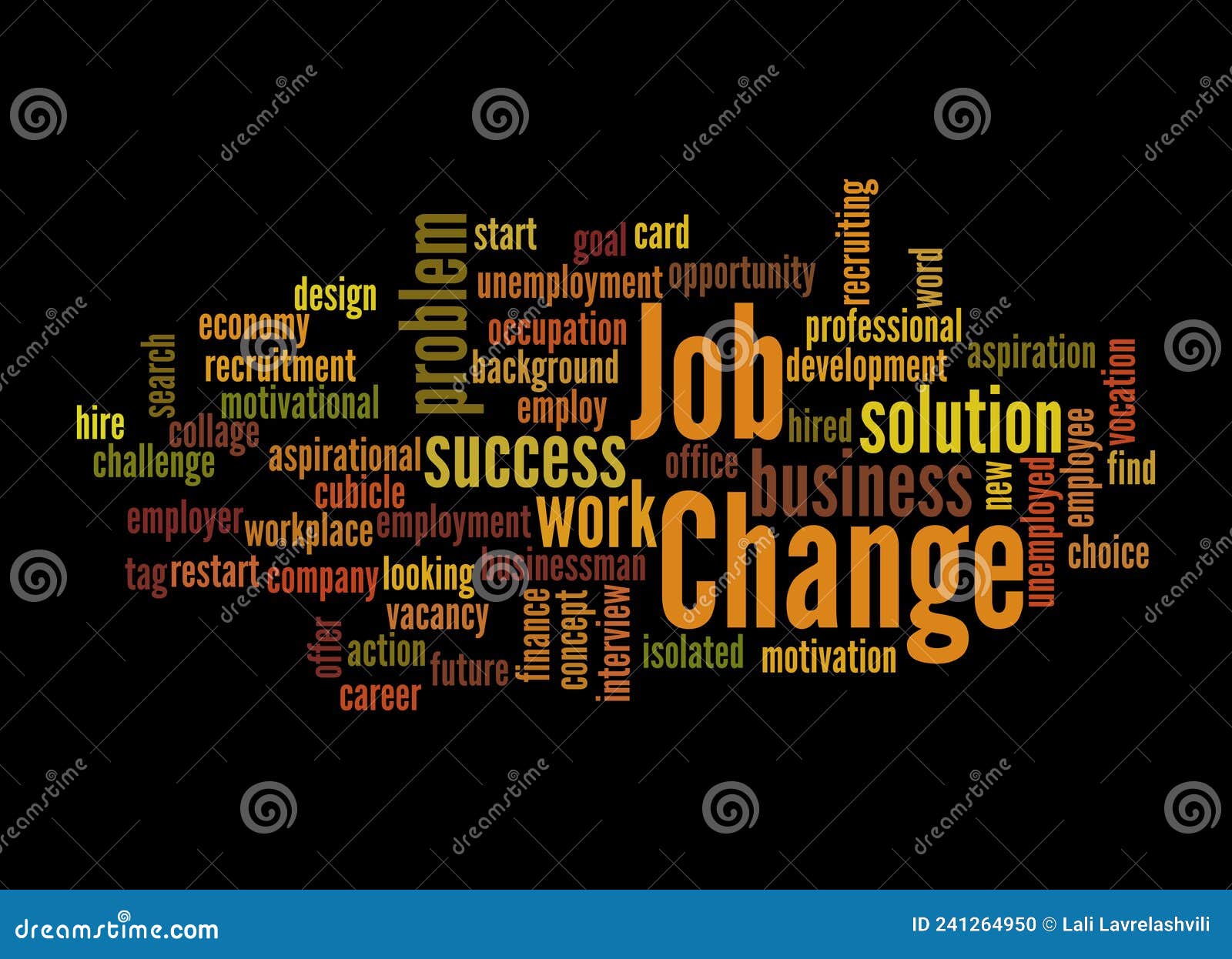 Word Cloud with JOB CHANGE Concept, Isolated on a Black Background ...