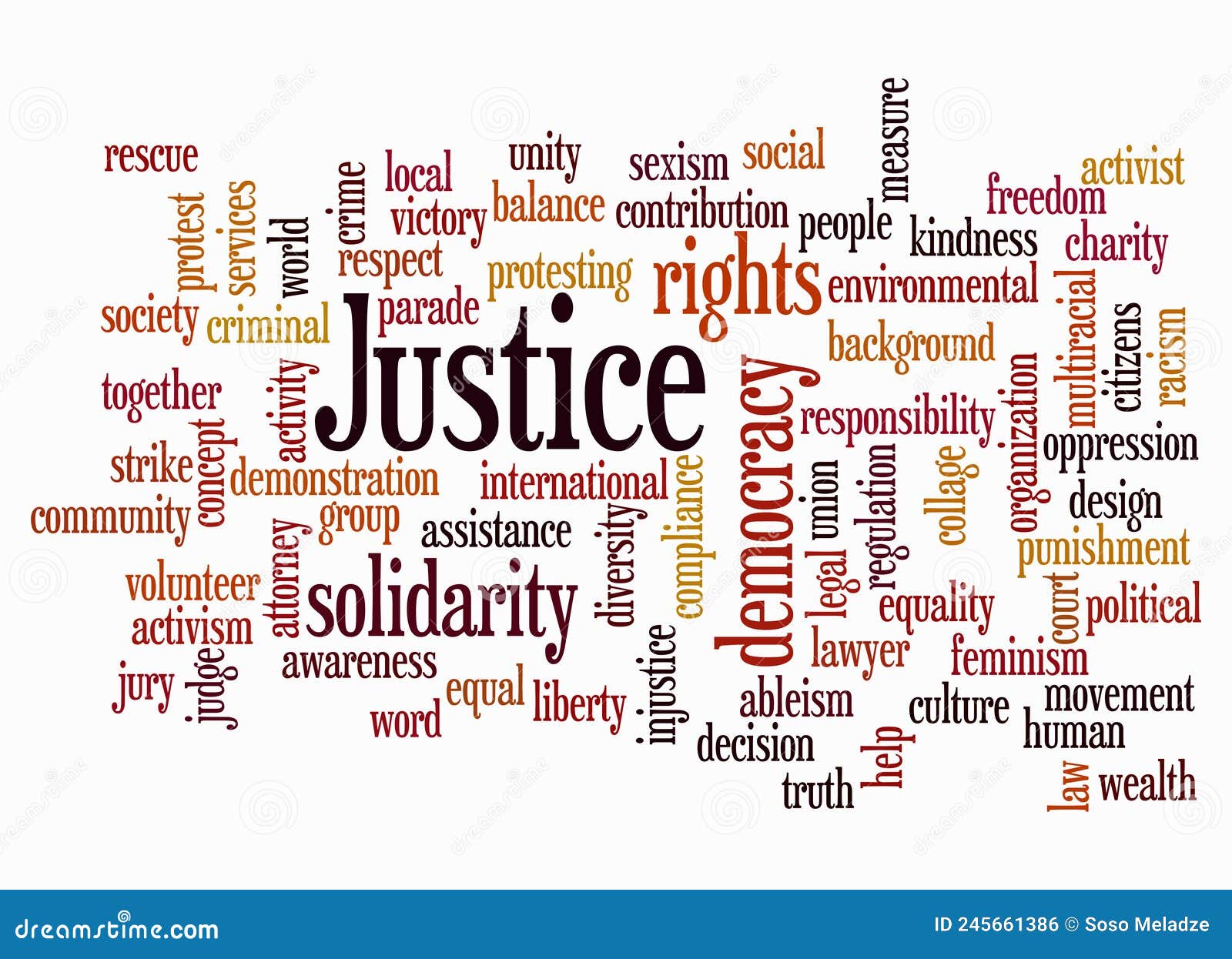 Word Cloud with JUSTICE Concept Create with Text only Stock ...