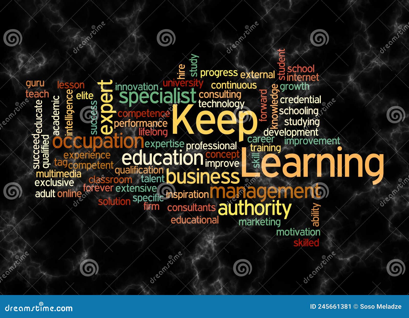 Word Cloud with KEEP LEARNING Concept Create with Text only Stock ...