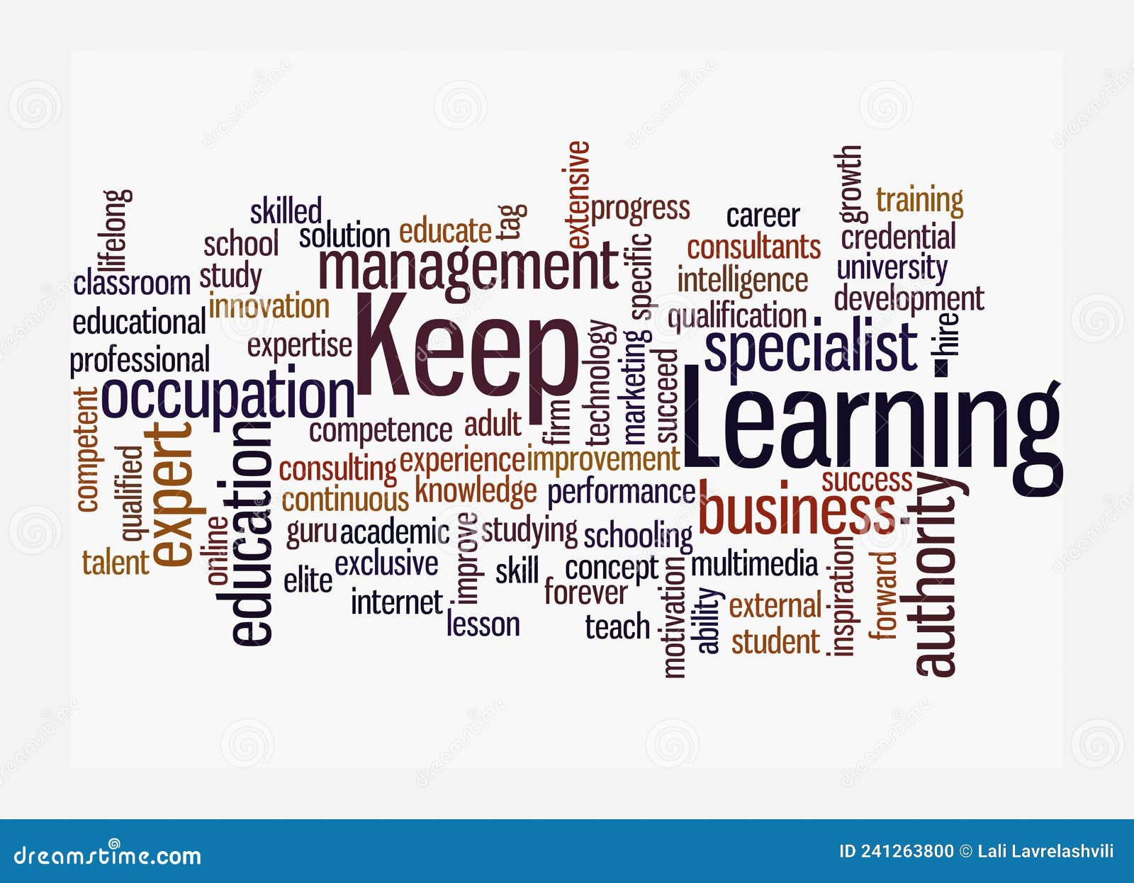 Word Cloud with KEEP LEARNING Concept, Isolated on a White Background ...