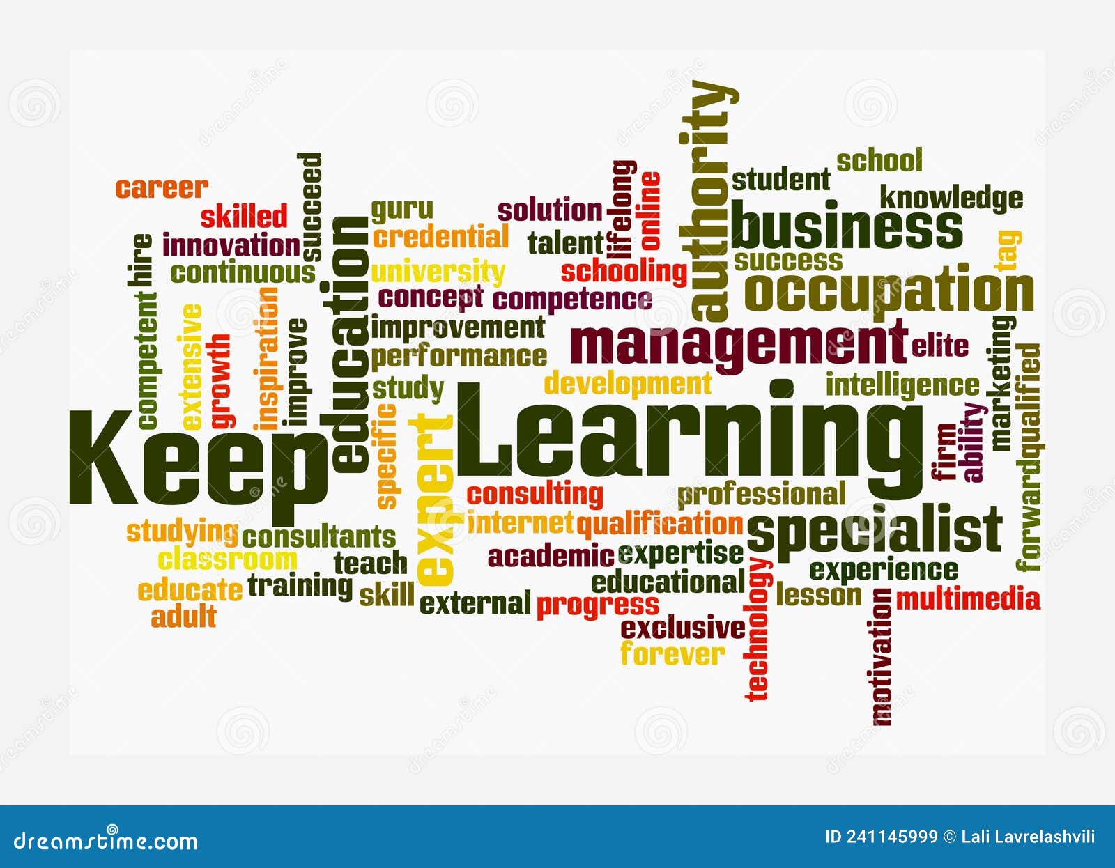 Word Cloud with KEEP LEARNING Concept, Isolated on a White Background ...