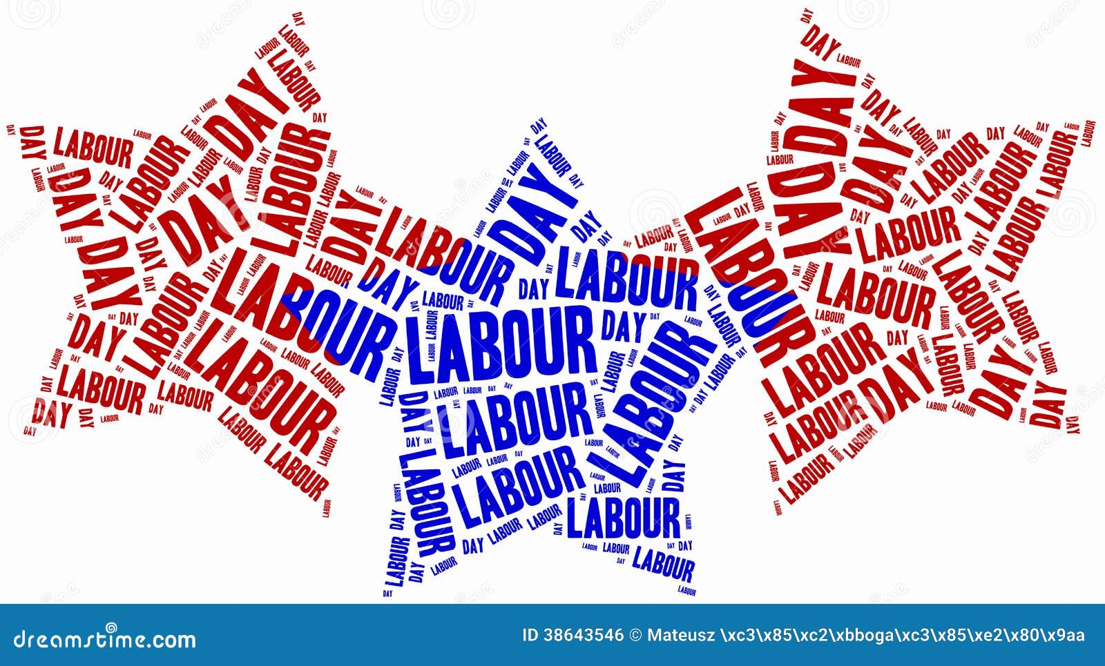 Word Cloud Labour Day Related in Shape of Stars Stock Illustration ...