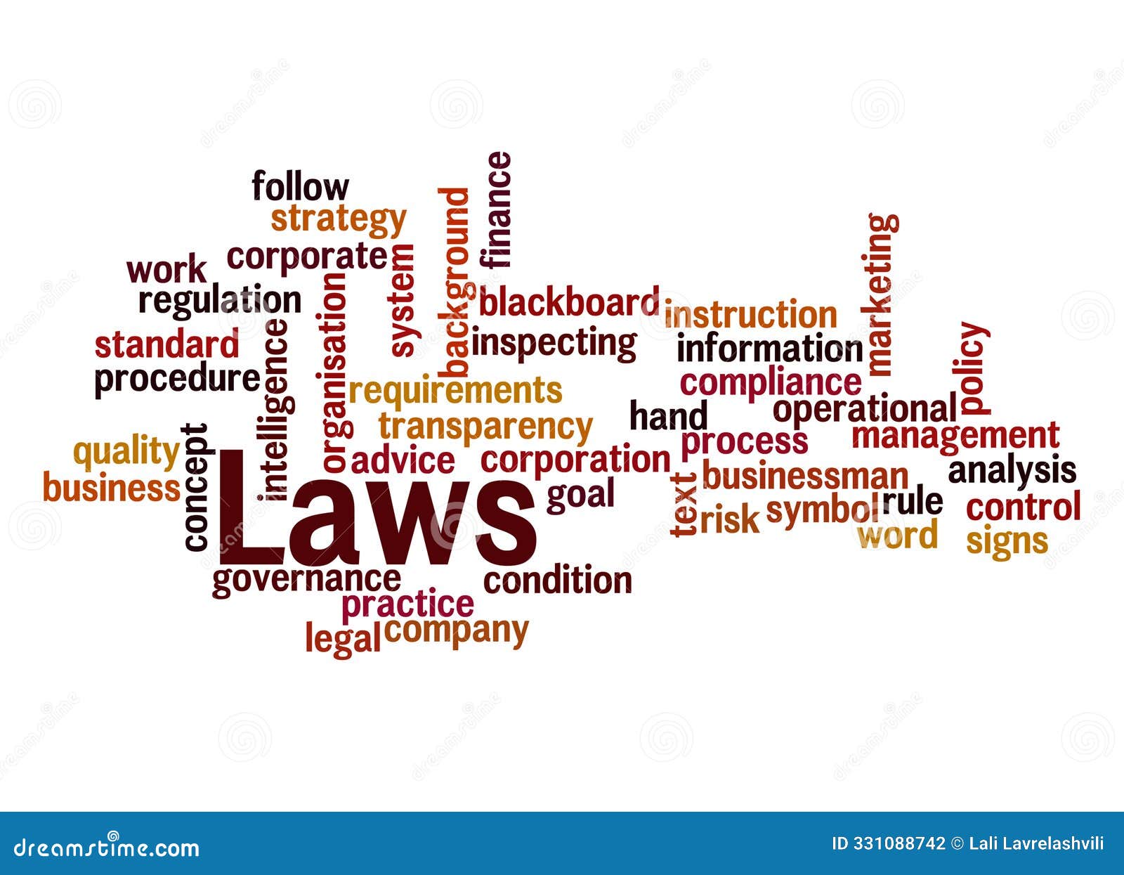 Word Cloud with LAWS Concept Stock Illustration - Illustration of ...