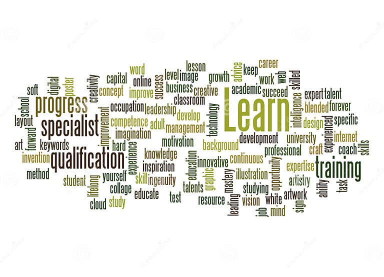 Word Cloud with LEARN Concept Stock Image - Image of university ...
