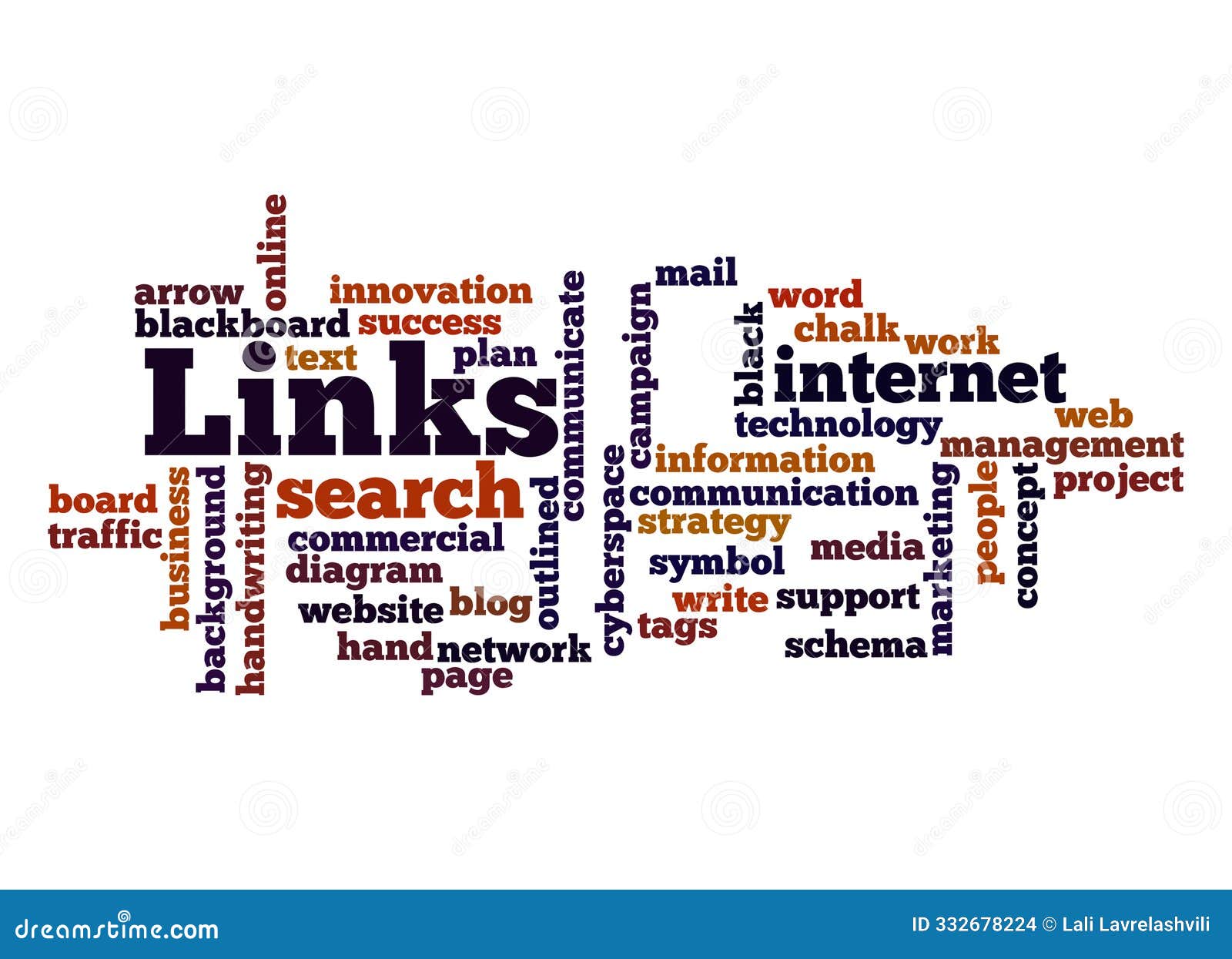 Word Cloud with LINKS Concept Stock Illustration - Illustration of ...